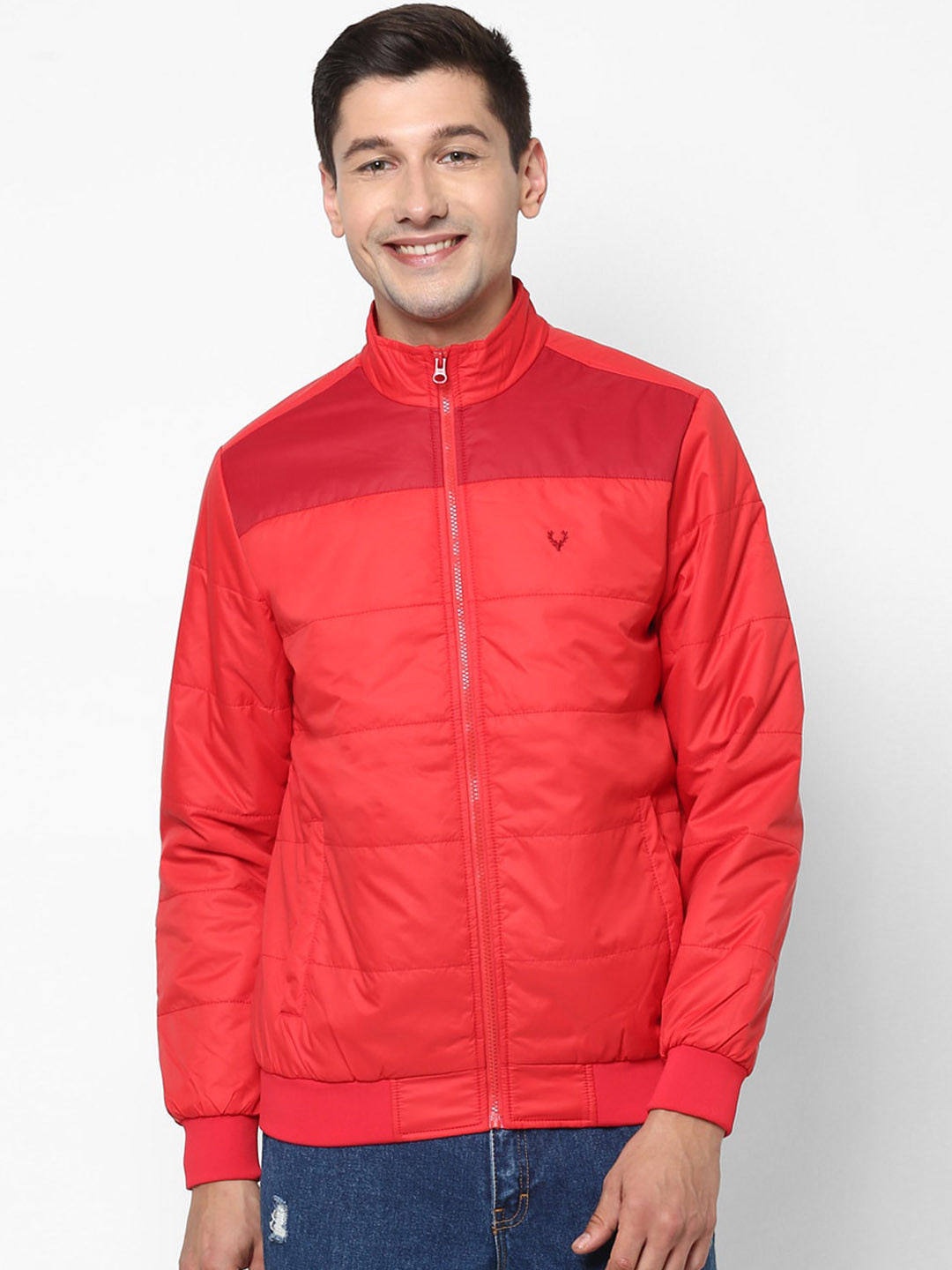 Buy Allen Solly Men Red Solid Padded Jacket - Jackets for Men 16573948 ...