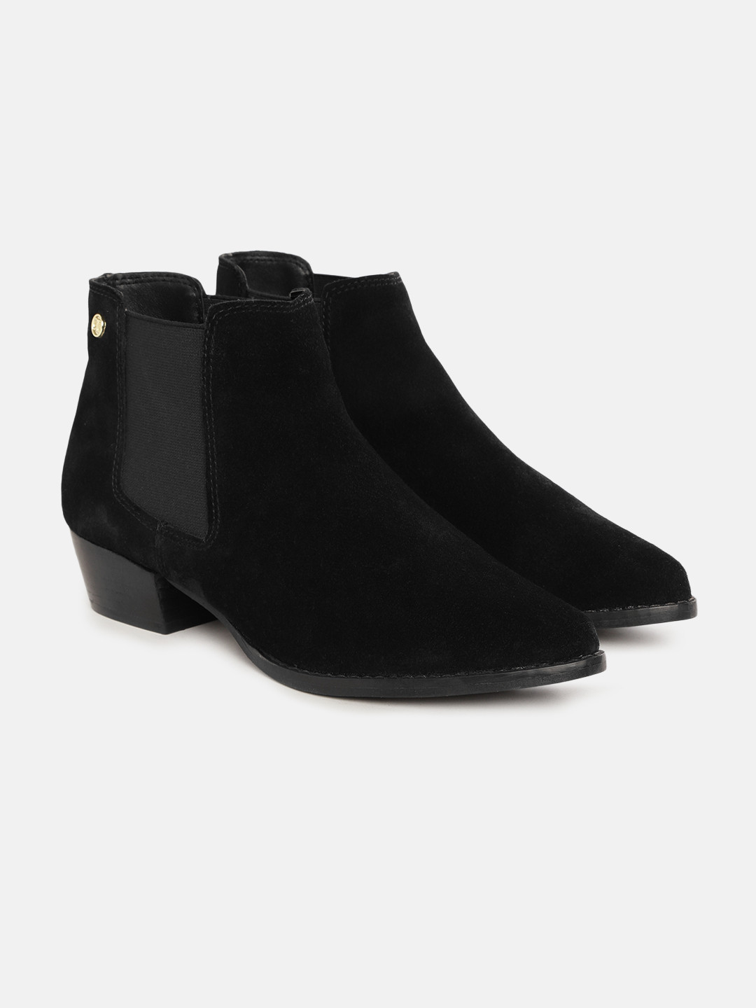 Buy Carlton London Black Mid Top Block Heeled Boots - Boots for Women ...