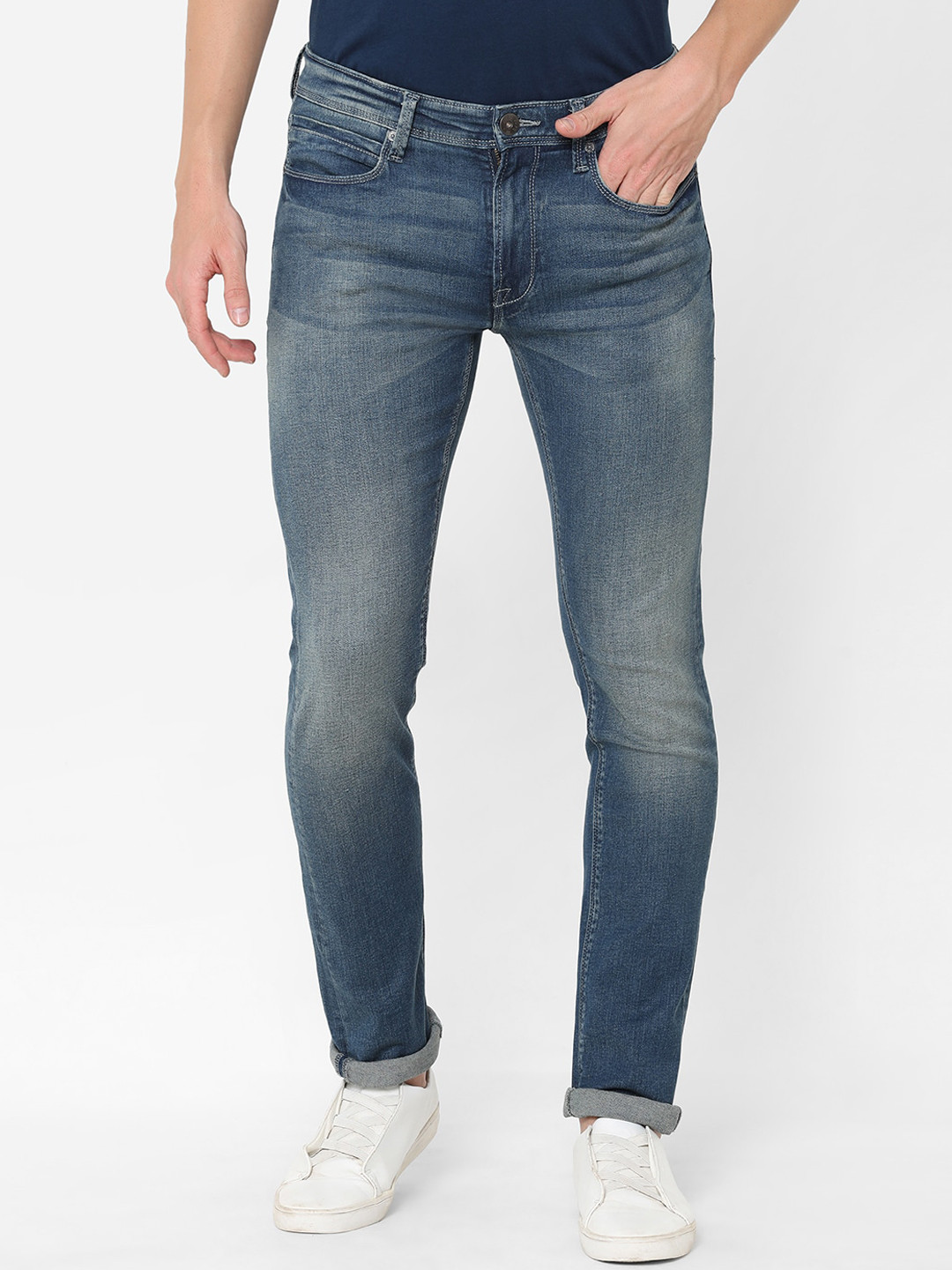 Buy Pepe Jeans Men Blue Skinny Fit Heavy Fade Stretchable Jeans - Jeans ...