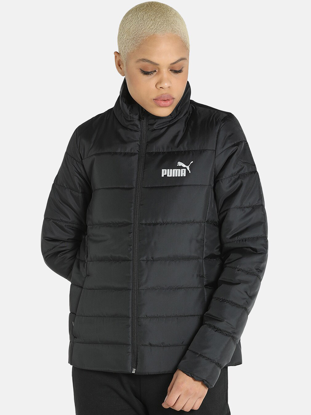 Buy Puma Women Black Slim Fit Padded Jacket - Jackets for Women ...
