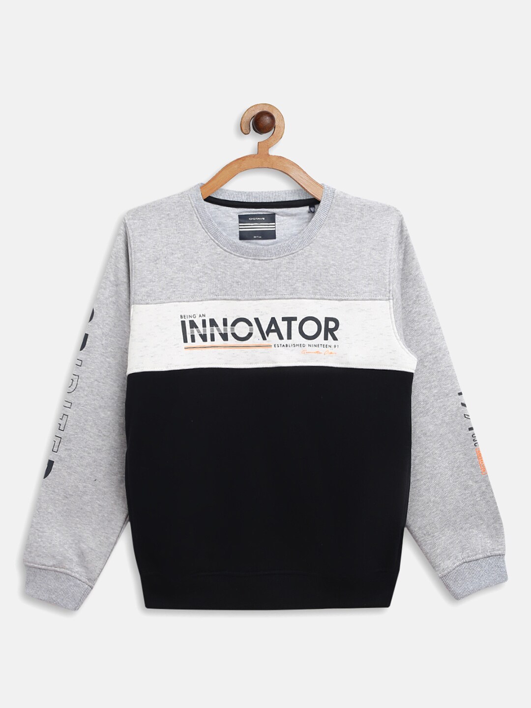 Buy Octave Boys Navy Blue Colourblocked Sweatshirt - Sweatshirts for ...