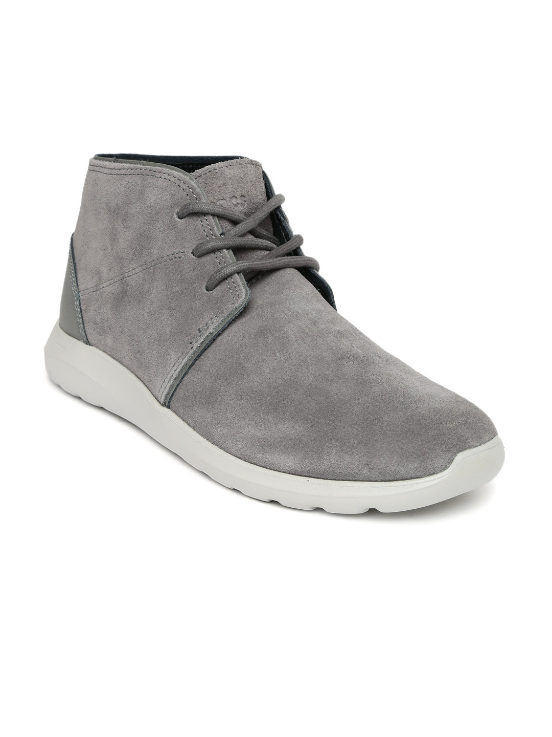 Buy Crocs Men Grey Kinsale Suede Mid Top Flat Boots - Boots for Men ...