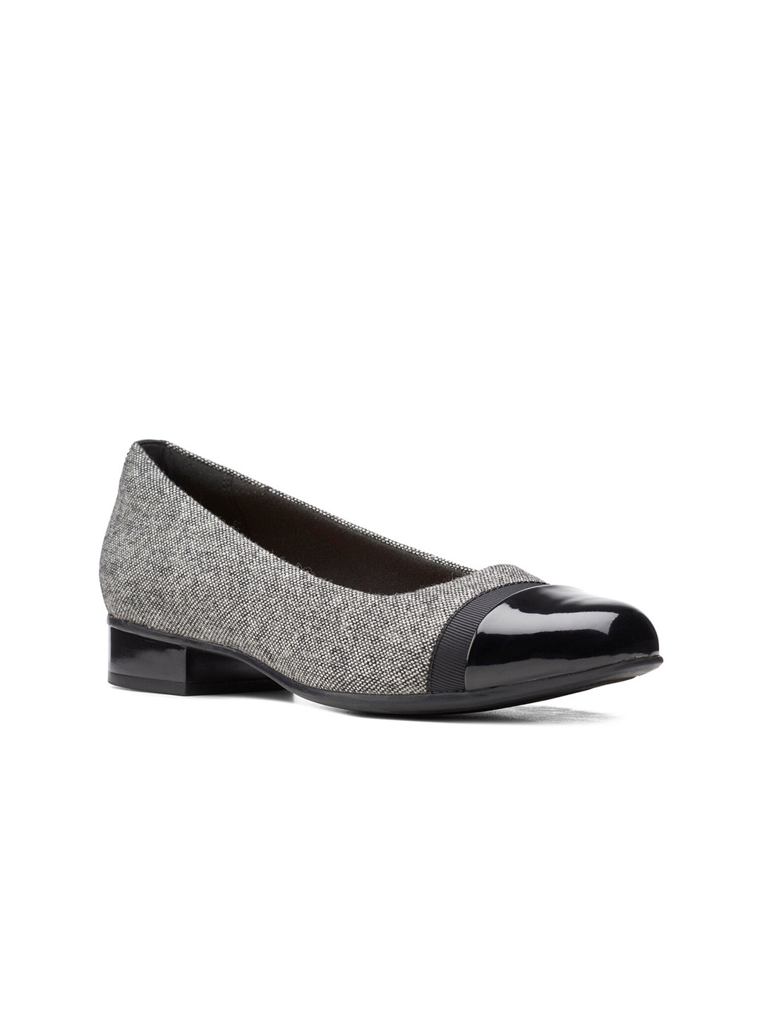 Buy Clarks Grey & Black Textured Work Block Pumps - Heels for Women ...