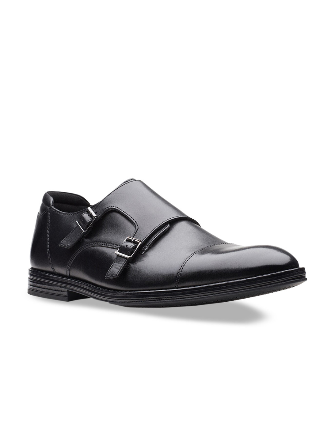 Buy Clarks Men Black Solid Leather Formal Monks - Formal Shoes for Men ...