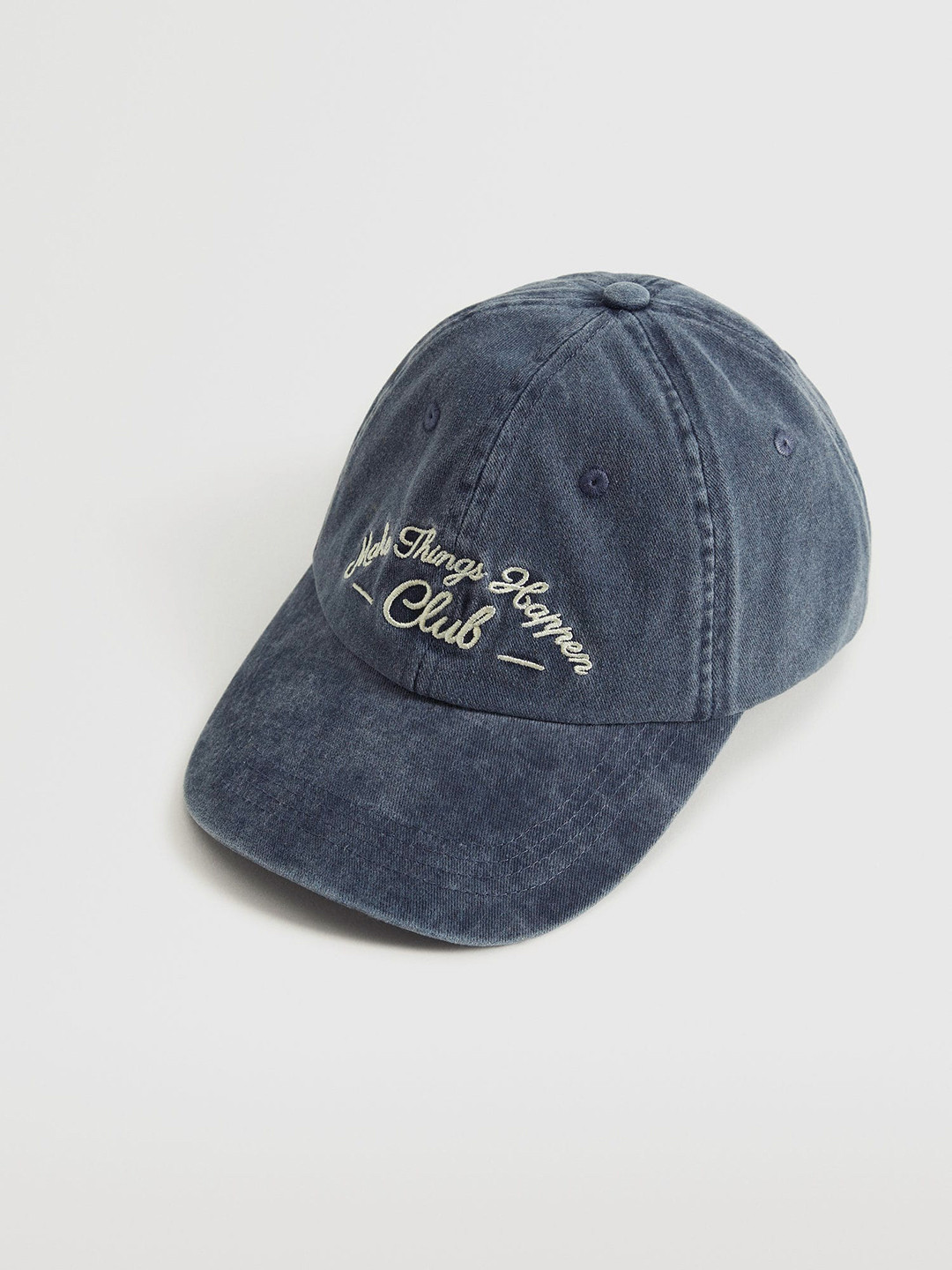 Buy MANGO Women Pure Cotton Embroidered Denim Cap - Caps for Women ...