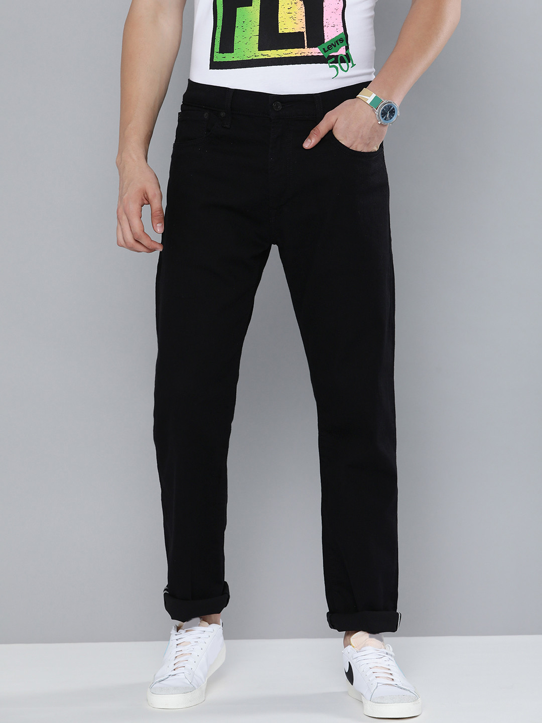 Buy Levis Men Black 550 Relaxed Fit Stretchable Jeans - Jeans for Men ...