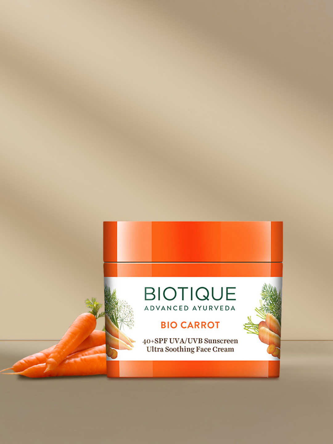 Buy Biotique Sun Shield Carrot 40+ SPF Ultra Protective Face Cream For ...