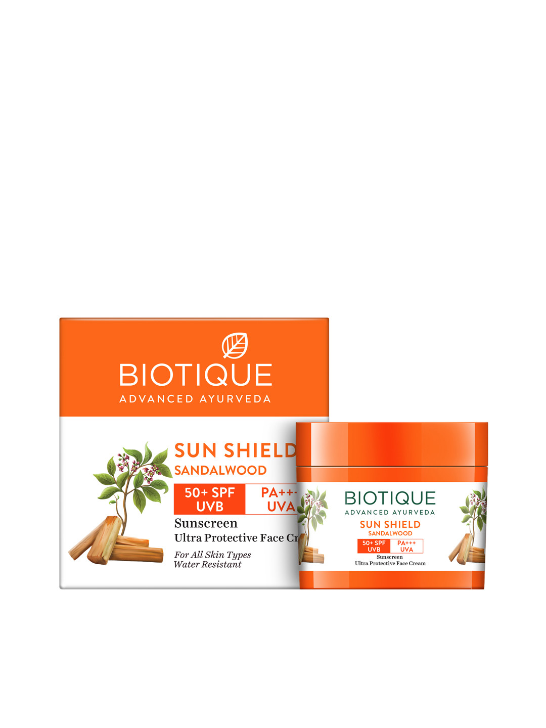 Buy Biotique Sun Shield Sandalwood 50+SPF Ultra Protective Sunscreen ...