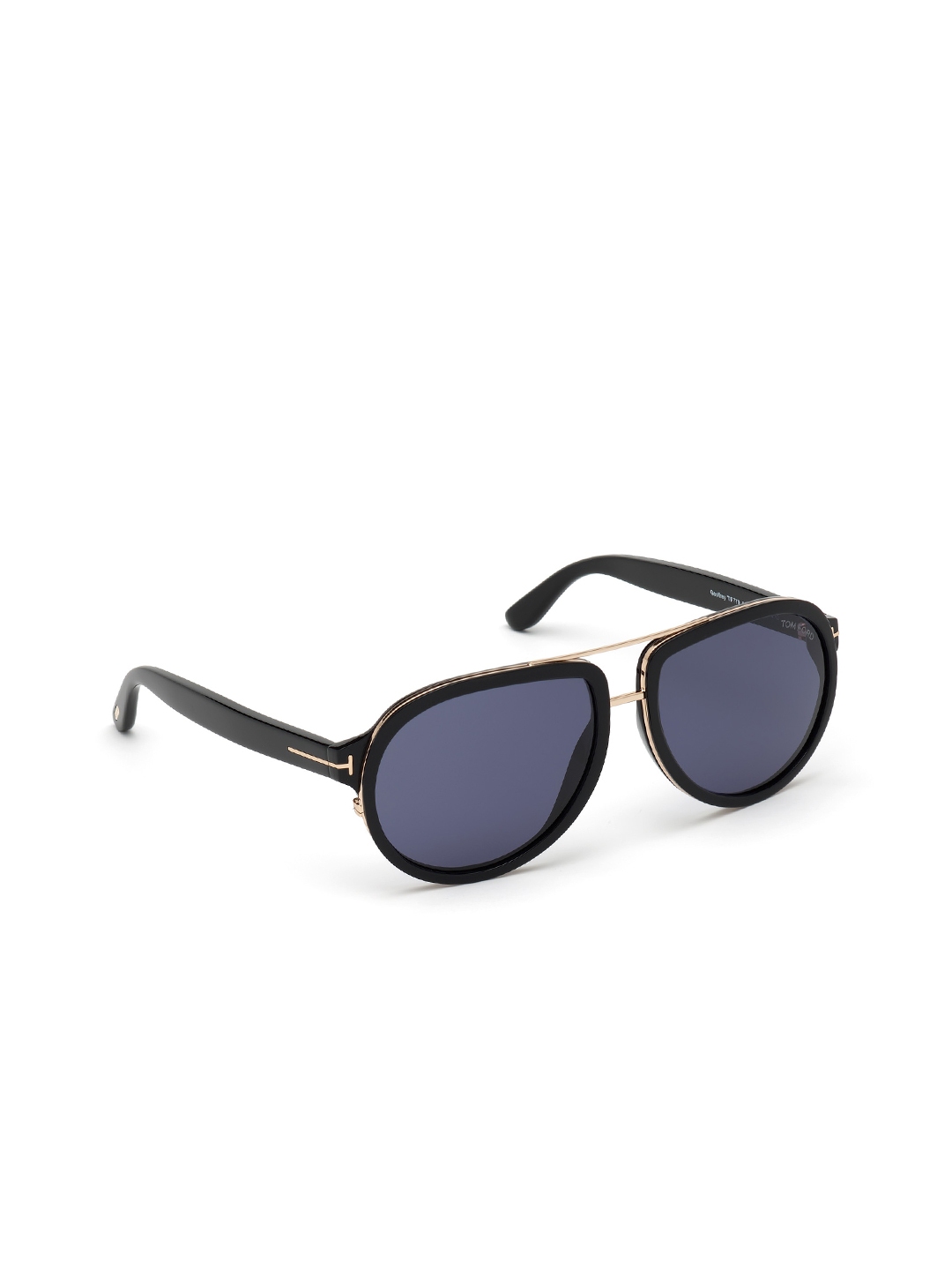 Buy Tom Ford Men Blue Lens And Black Aviator Sunglasses With Uv Protected Lens Sunglasses For