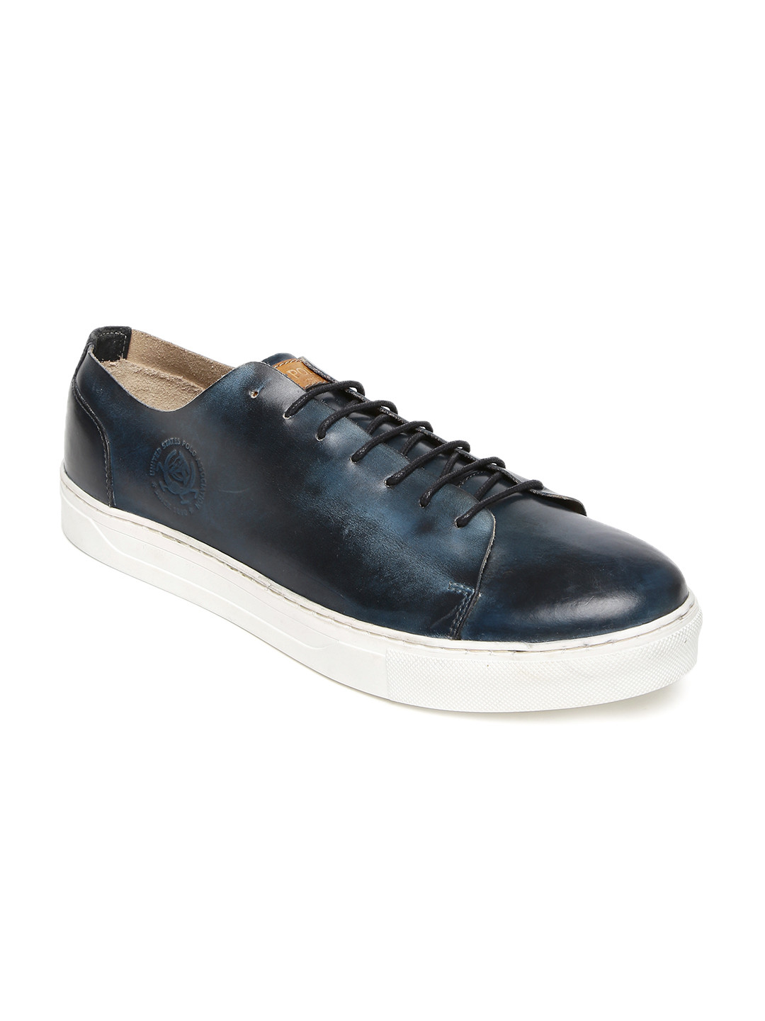 Buy U.S. Polo Assn. Men Teal Blue Frank Leather Sneakers - Casual Shoes ...