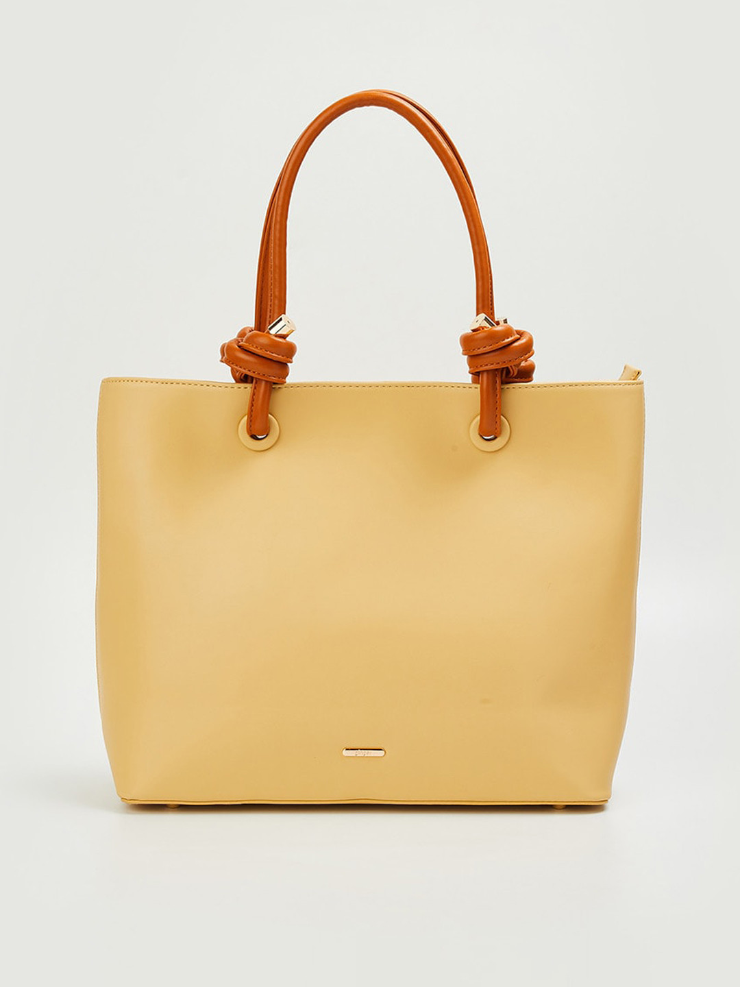 Buy Ginger By Lifestyle Yellow Structured Tote Bag - Handbags for Women ...
