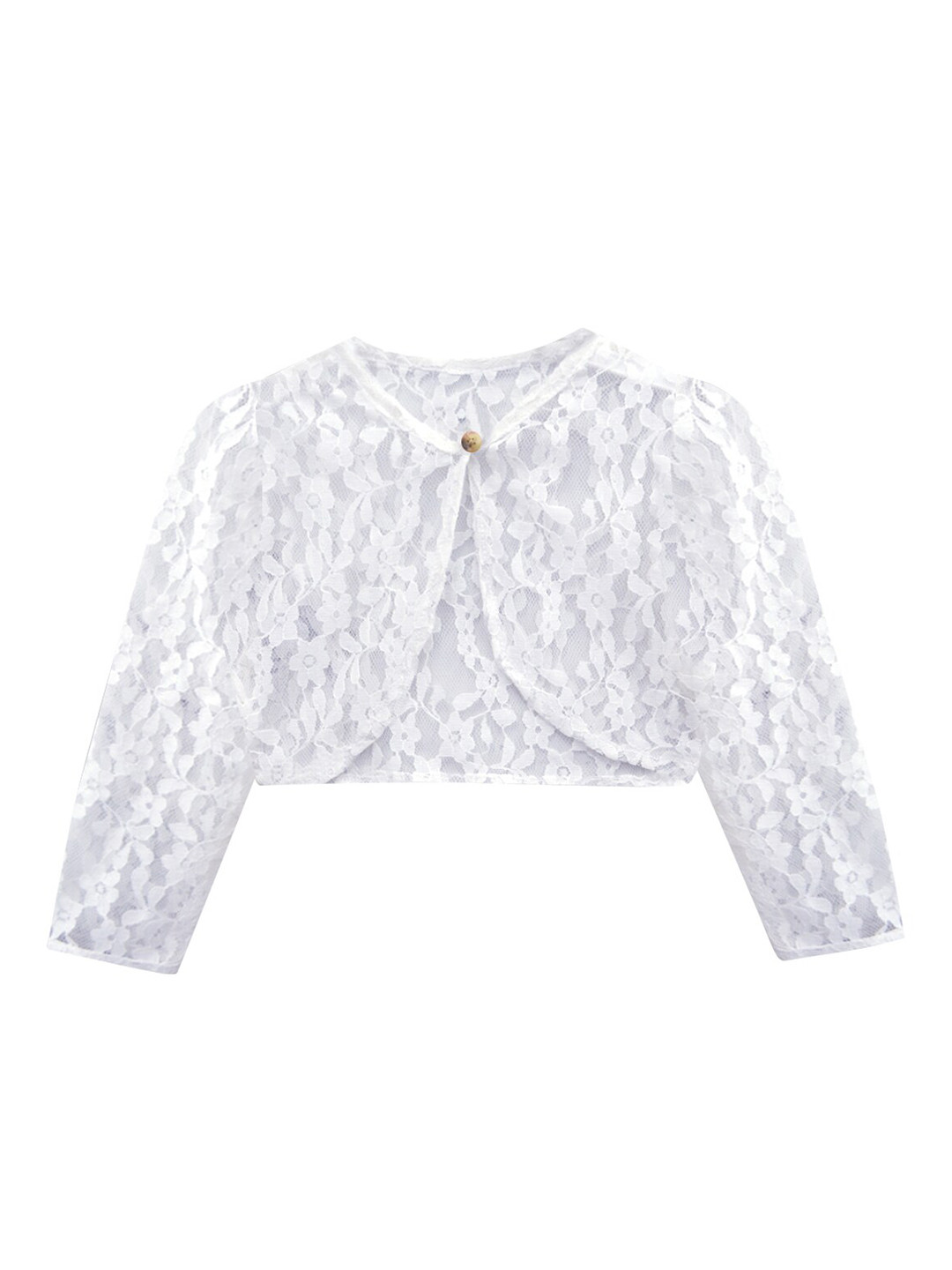 Buy A T U N Girls White Party Nylon Crop Shrug - Shrug for Girls ...