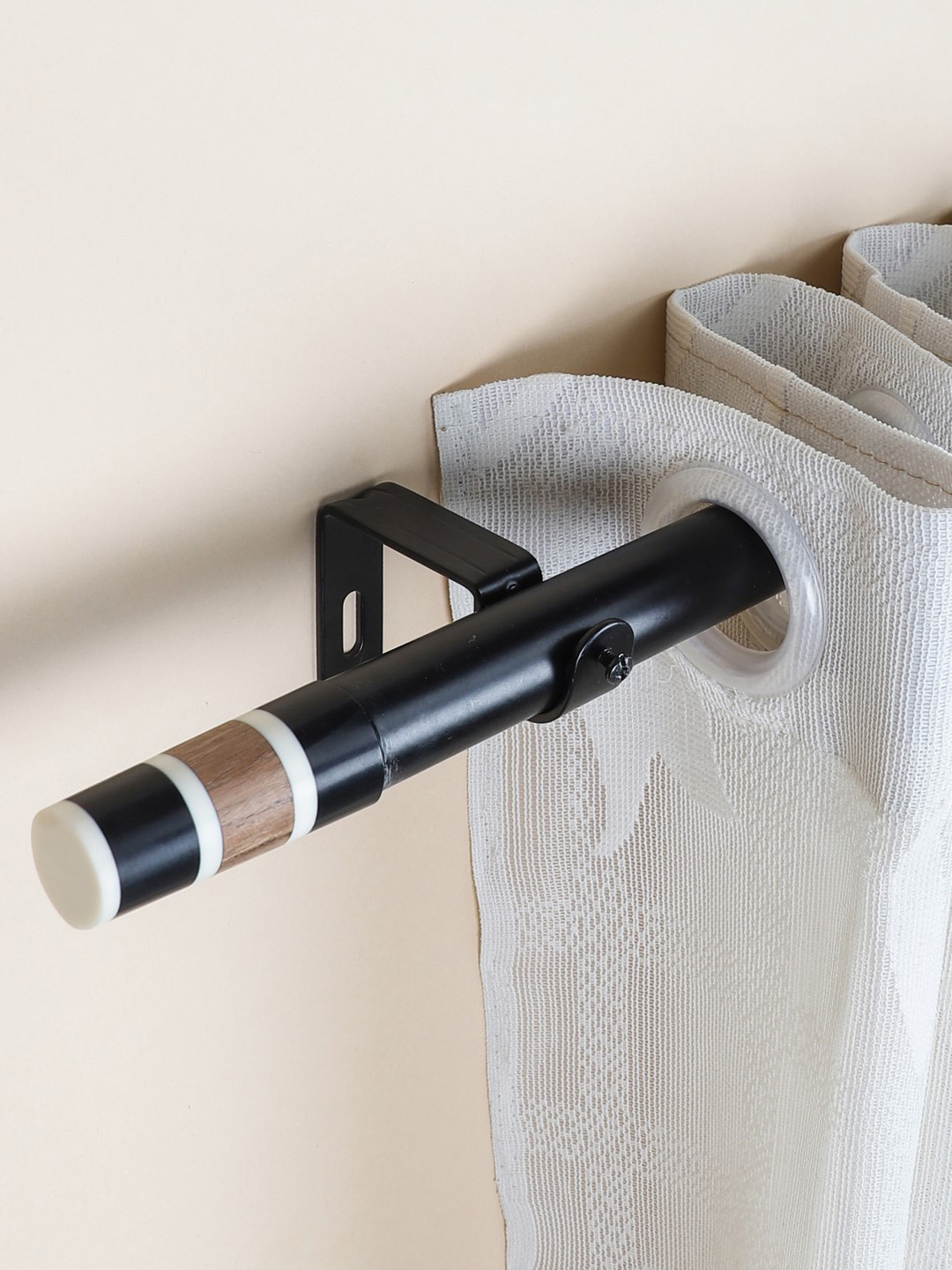 Buy The Decor Mart Black Extendable Curtain Rod - Curtain Rods And ...