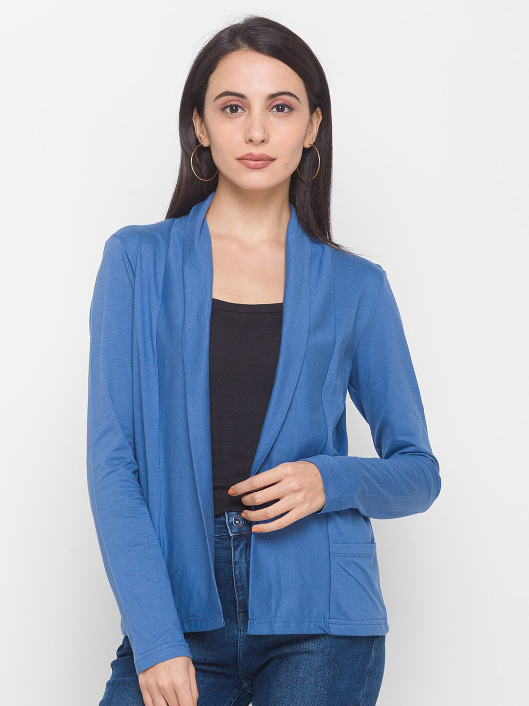 Buy Globus Women Blue Shrug - Shrug for Women 16629388 | Myntra