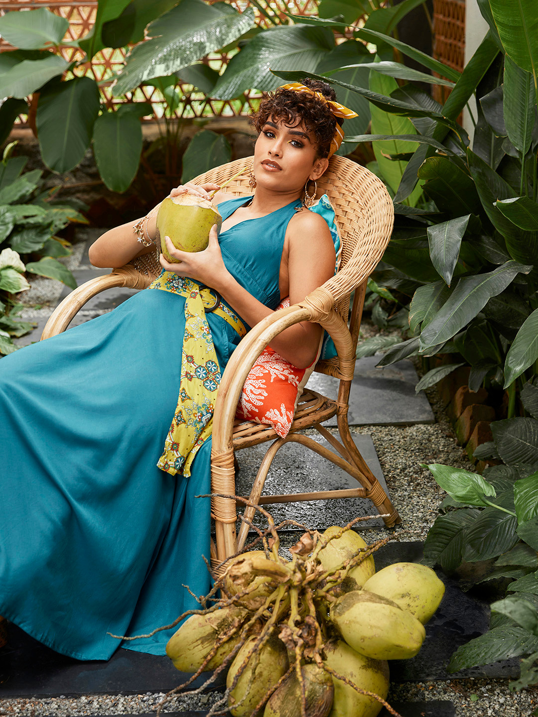 Buy Sangria Blue Solid Halter Neck Ethnic A Line Midi Dress - Ethnic ...