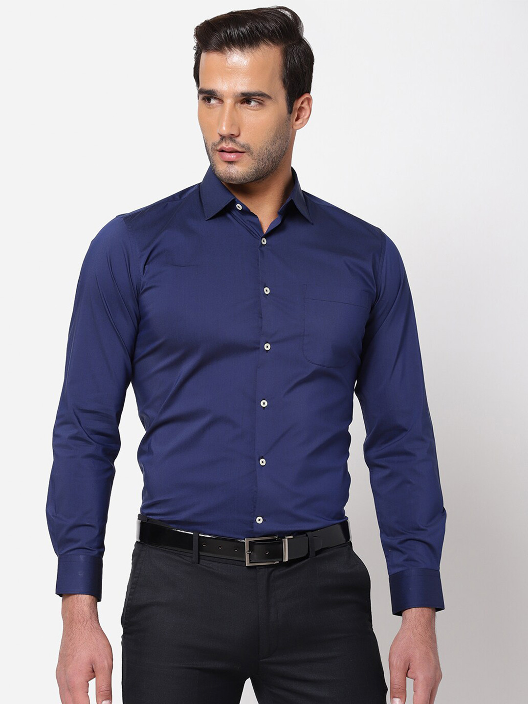 Buy AD By Arvind Men Blue Formal Shirt - Shirts for Men 16637340 | Myntra