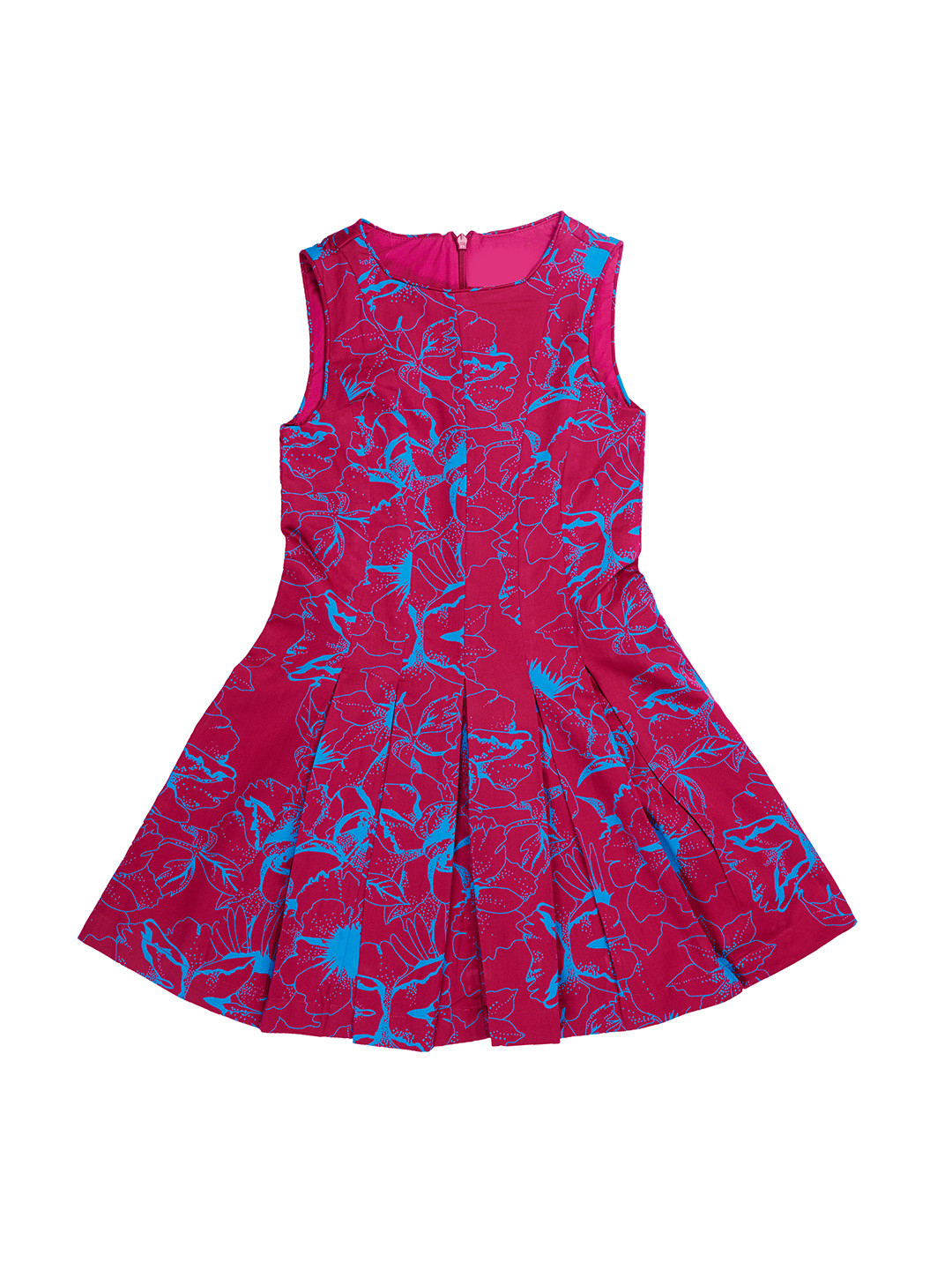 Buy De Moza Girls Magenta Printed A Line Dress - Dresses for Girls ...