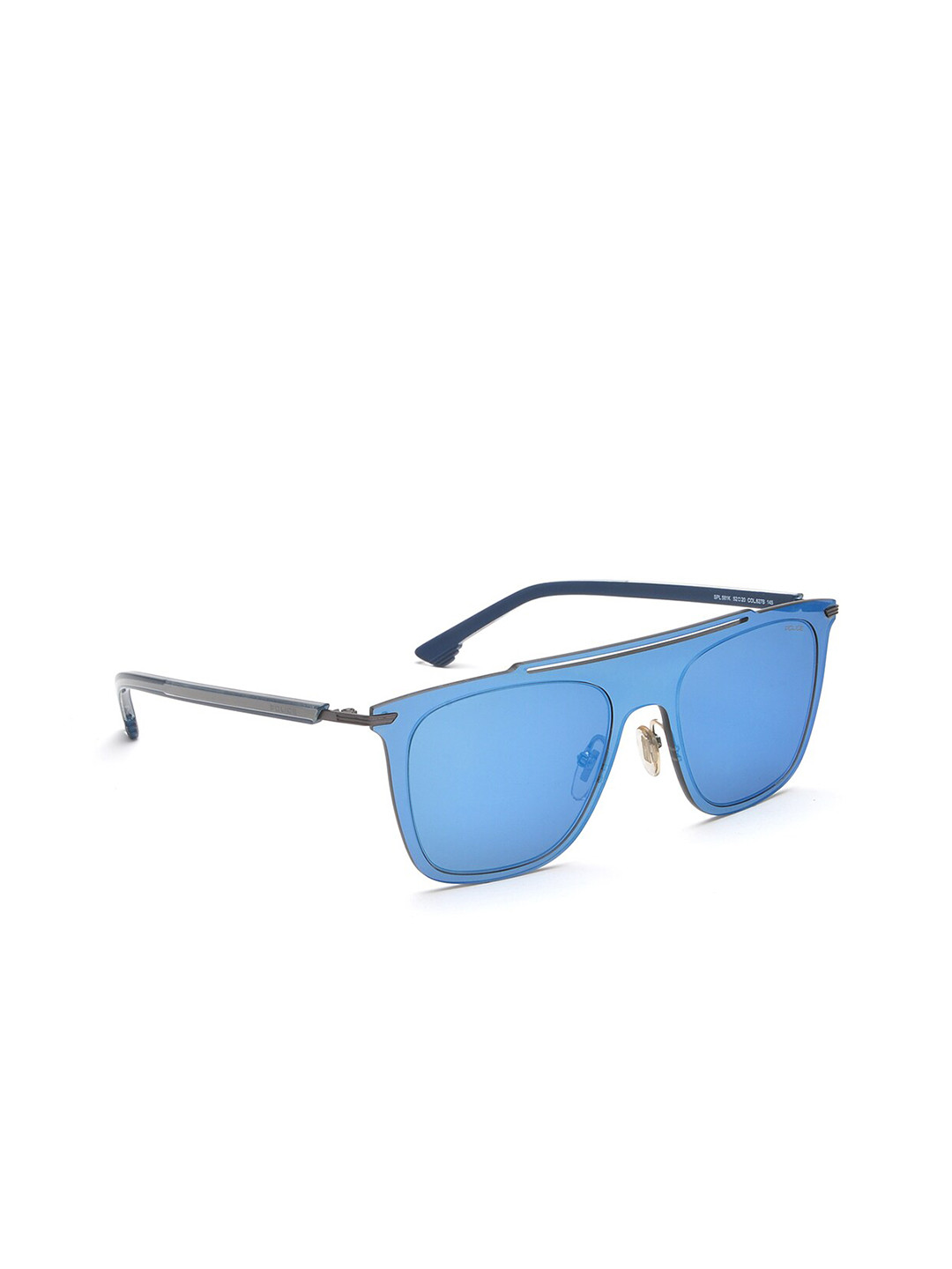Buy Police Men Blue Lens & Blue Square Sunglasses With Polarised Lens ...