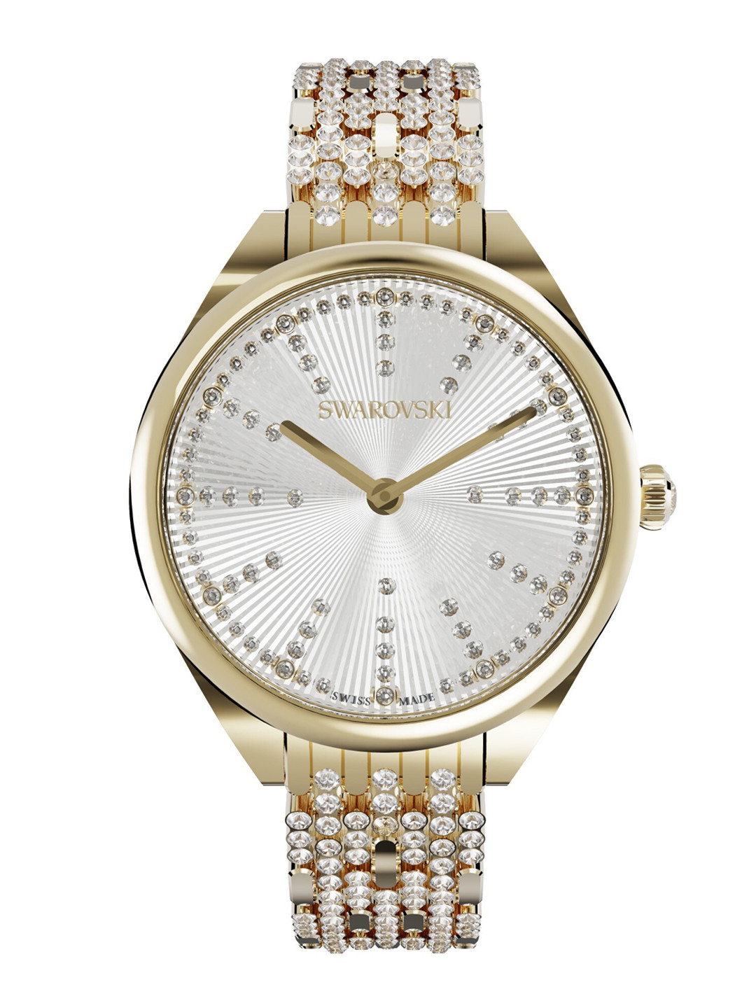 Buy SWAROVSKI Women White Embellished Dial Bracelet Style Straps ...