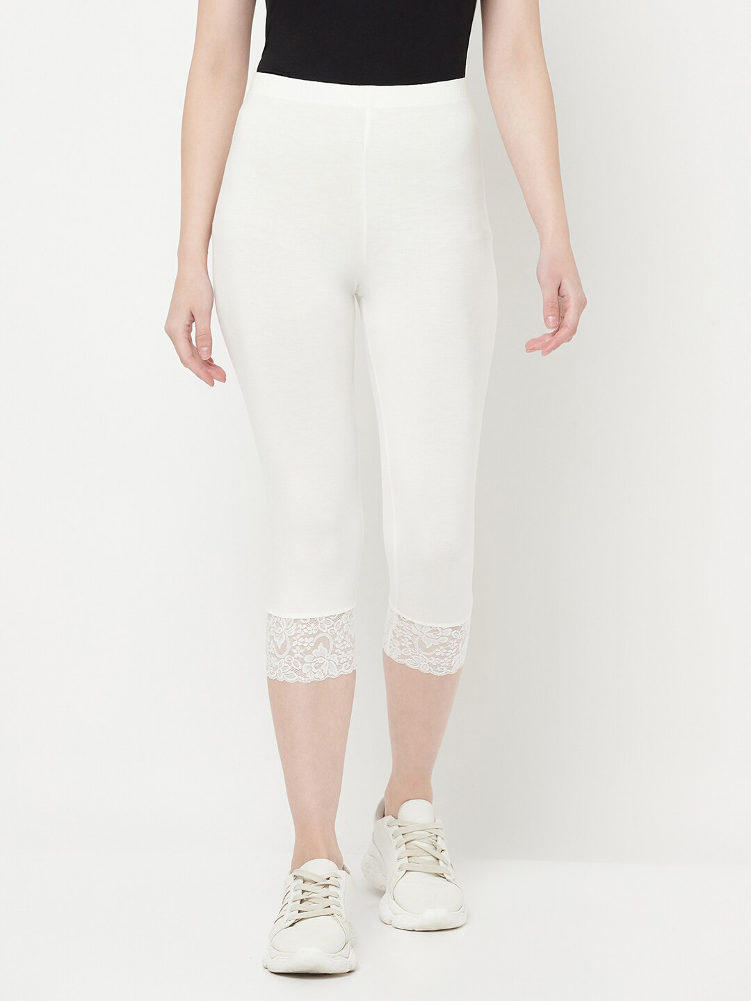 Buy Espresso Women Off White Lace Capris - Capris for Women 16650044 ...