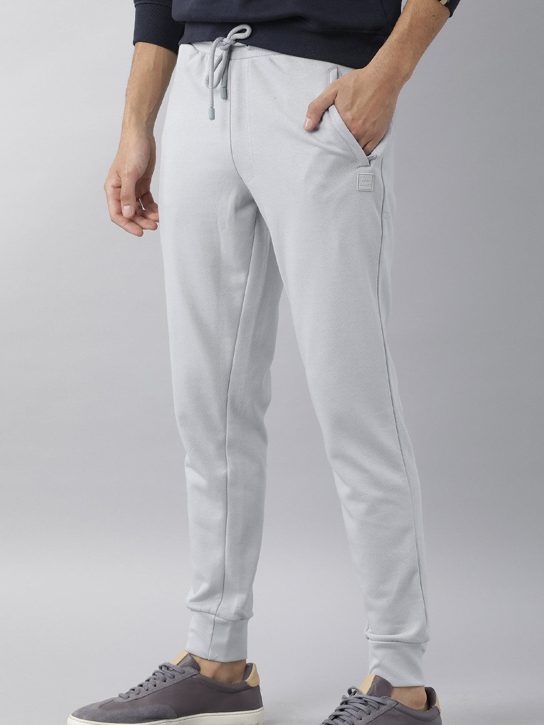 Buy RARE RABBIT Men Grey Solid Slim Fit Joggers - Track Pants for Men ...