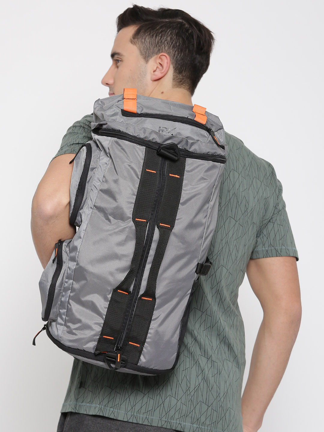 Buy HRX By Hrithik Roshan Unisex Grey Printed All Rounder Duffel Bag ...