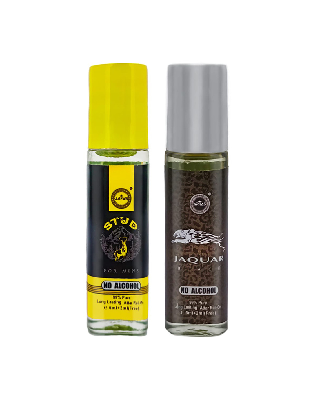 Buy Arras Set Of Stud & Jaquar Black Non Alcoholic Roll On Perfumes 8 ...