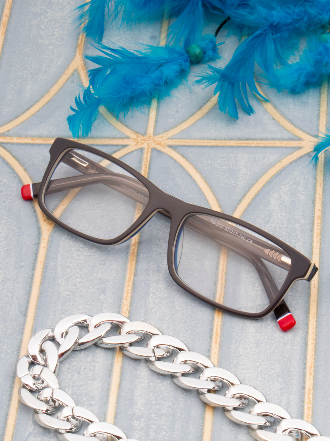 Buy Ted Smith Unisex Blue Solid Full Rim Wayfarer Frames Eyeglasses ...