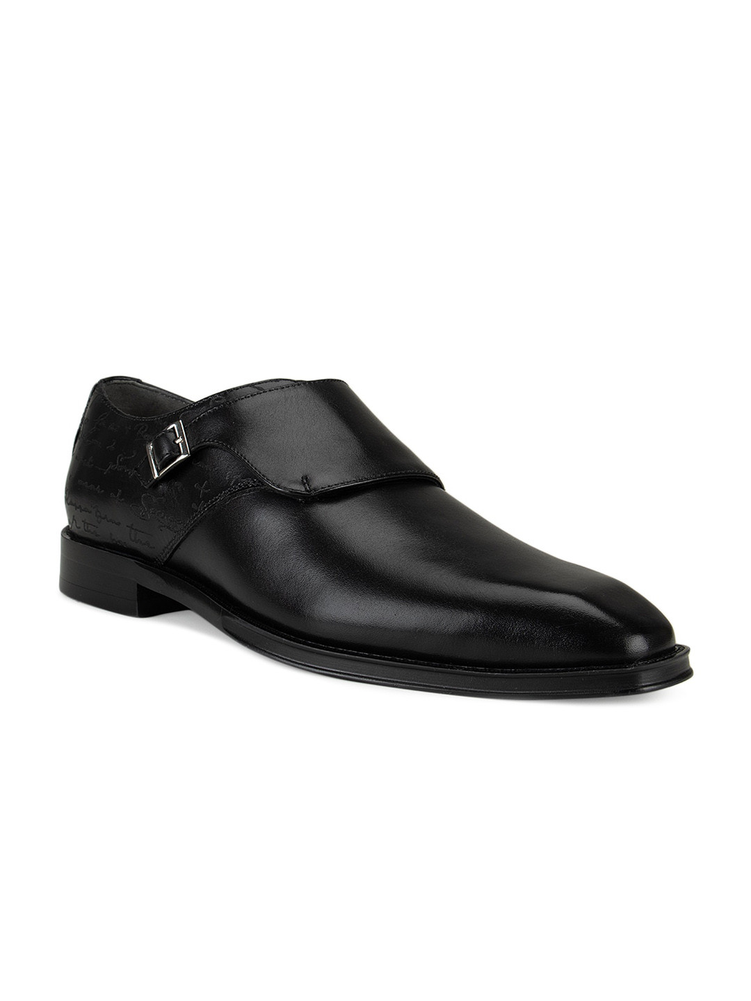 Buy ROSSO BRUNELLO Men Black Leather Monks - Casual Shoes for Men ...