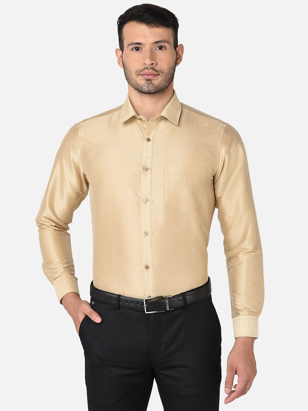 Buy Oxemberg Men Beige Formal Shirt - Shirts for Men 16672352 | Myntra