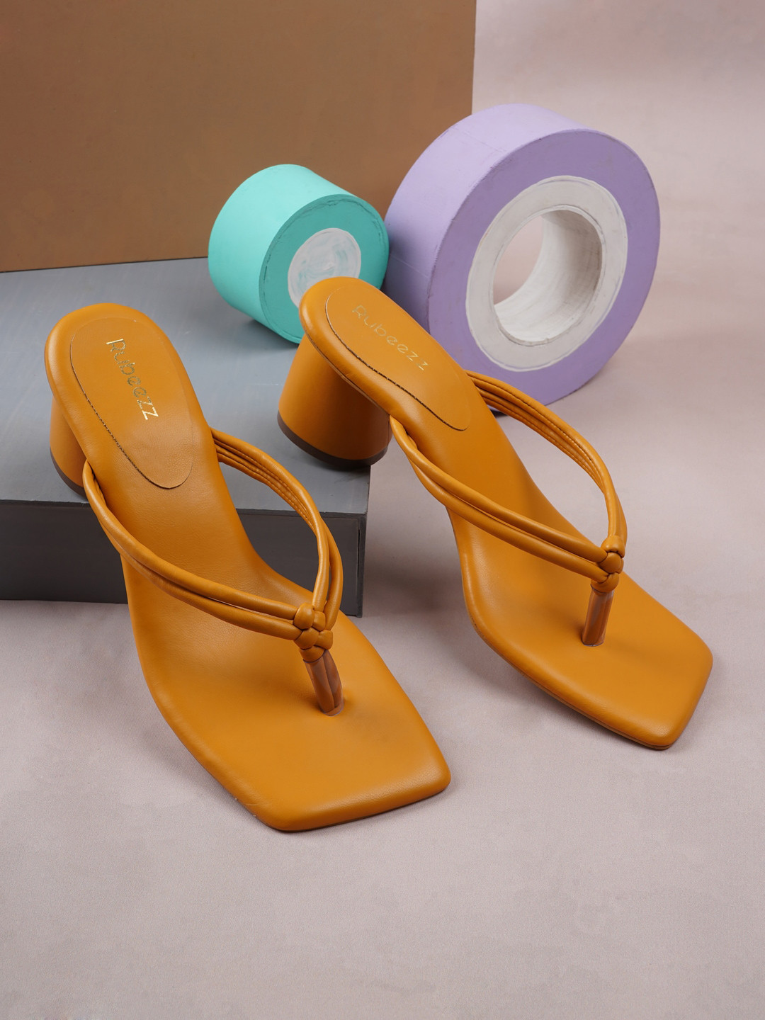 Buy Rubeezz Women Yellow Block Heels - Heels for Women 16676618 | Myntra