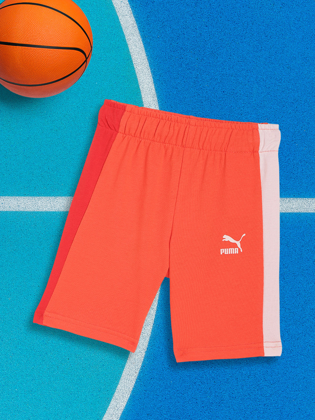 Buy Puma Unisex Kids Orange Fruitmates Pure Cotton Regular Fit Shorts ...