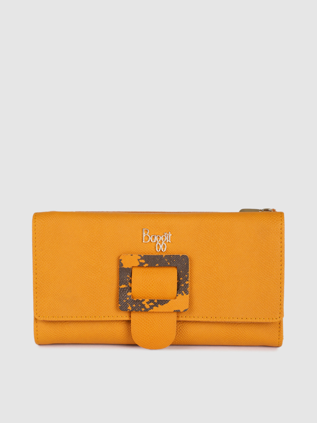 Buy Baggit Women Yellow Textured Three Fold Wallet - Wallets for Women ...