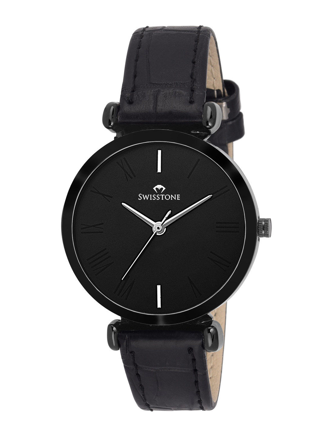 Buy SWISSTONE Men Black Brass Dial & Black Straps Analogue Watch CK312 ...