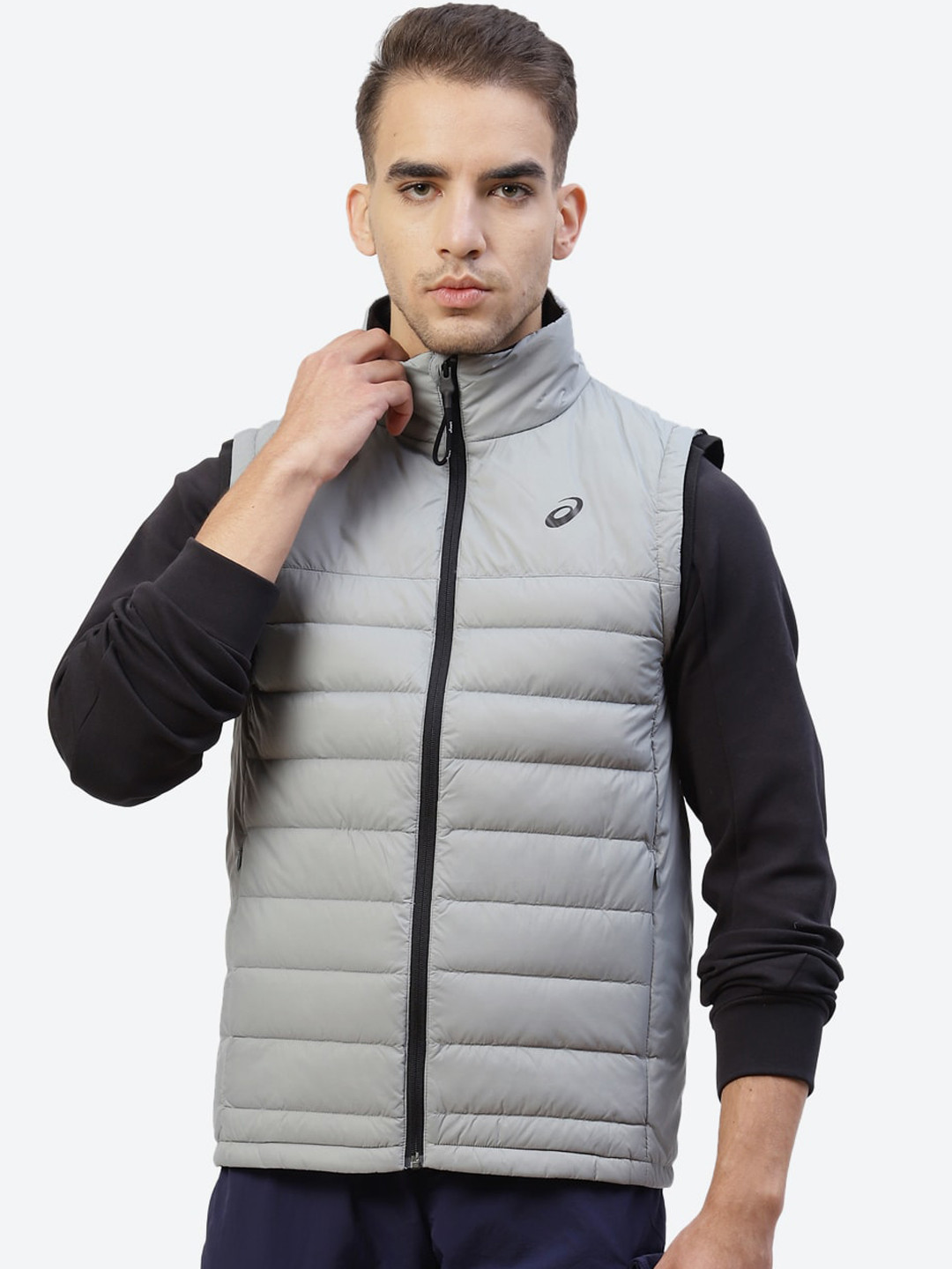 Buy ASICS Men Grey Training Puffer Training Jacket LIGHTWEIGHT DOWN ...