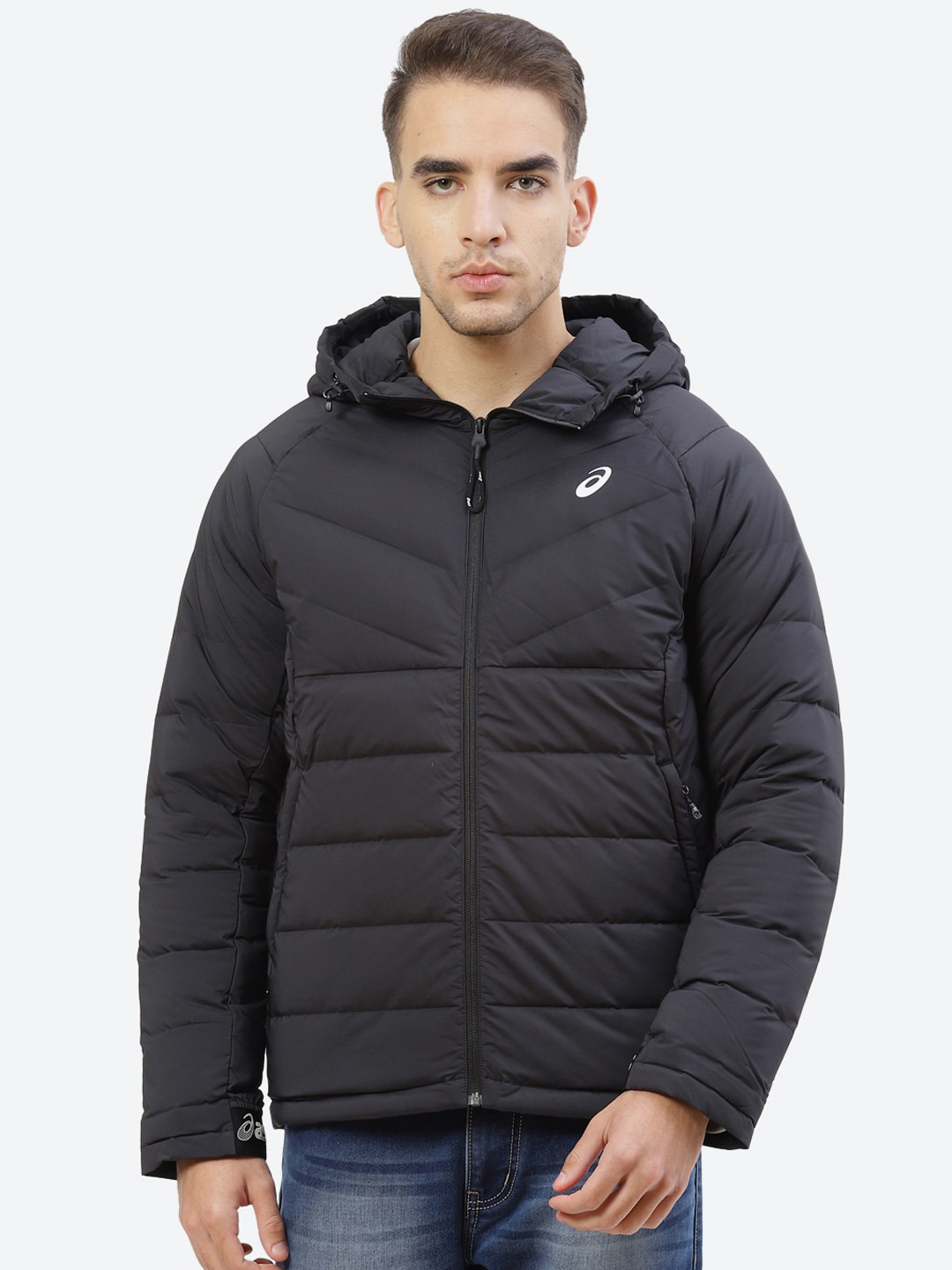 Buy ASICS Men Black High Tech Down Puffer Training Jacket - Jackets for ...