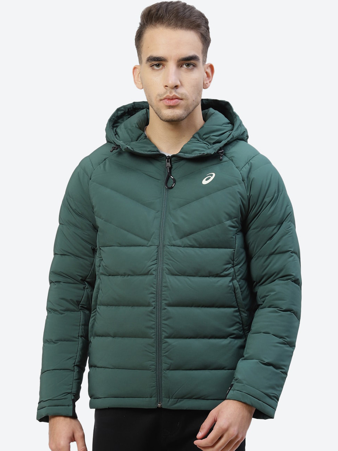 Buy ASICS Men Green Puffer Training Jacket High Tech Down - Jackets for ...