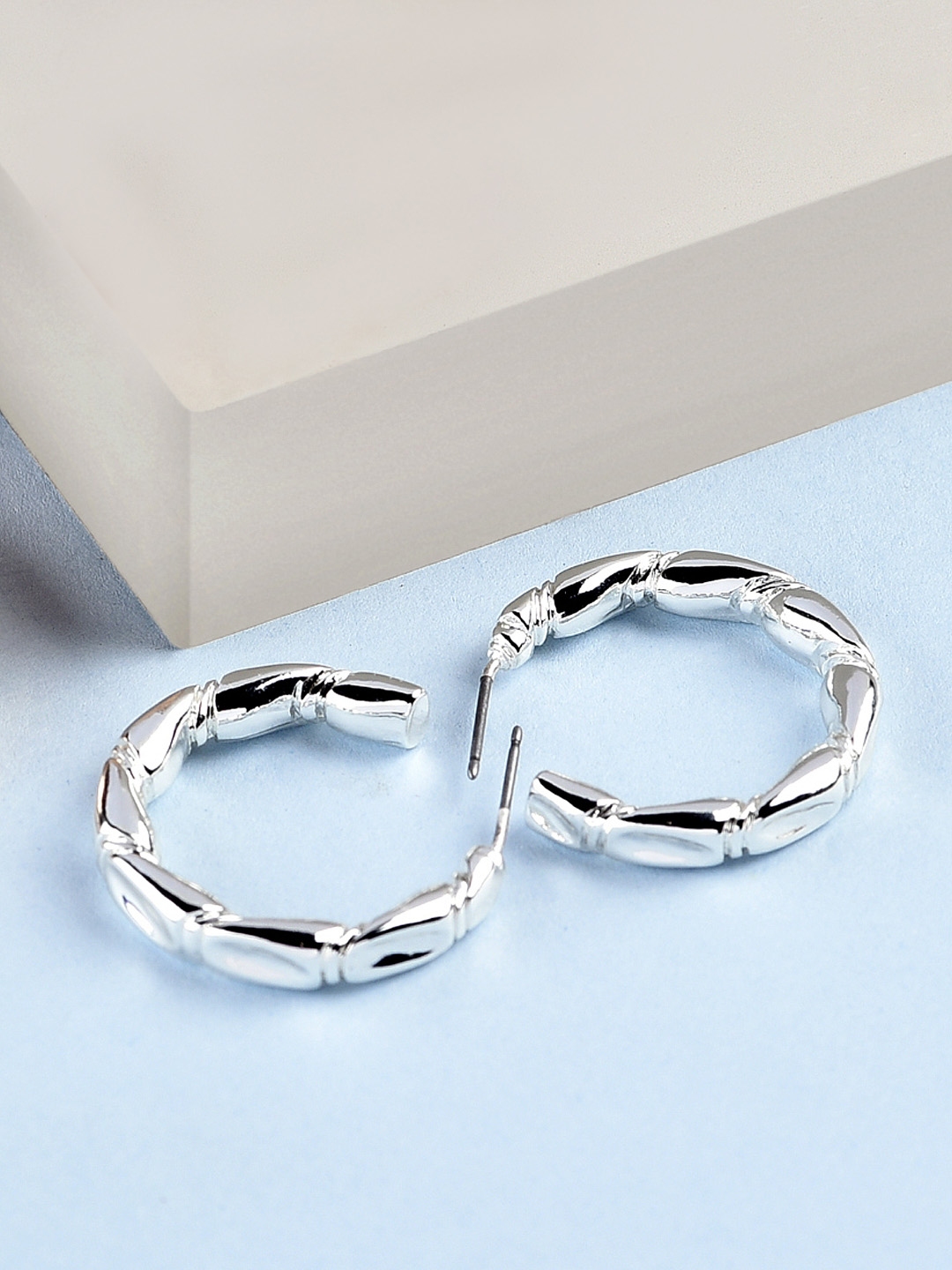 Buy AMI Woman Silver Toned Contemporary Hoop Earrings - Earrings for ... Buy AMI Woman Silver Toned Contemporary Hoop Earrings - Earrings for ...