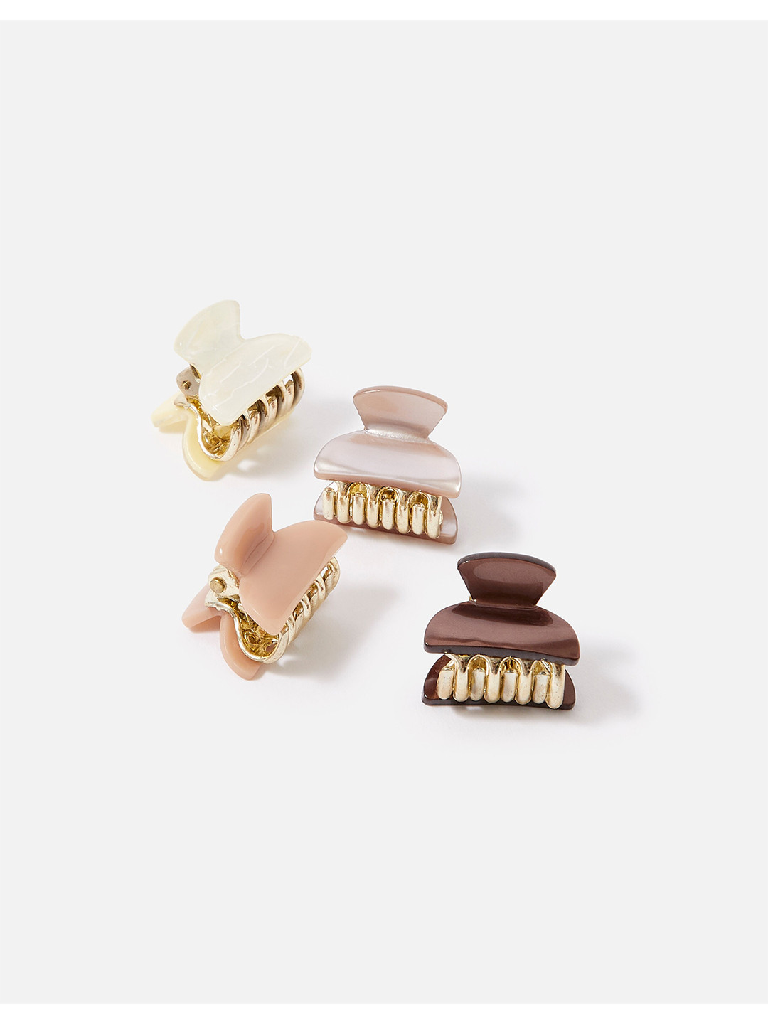 Buy Accessorize London Women Set Of 4 Multi Mini Neutral Claw Clips ...