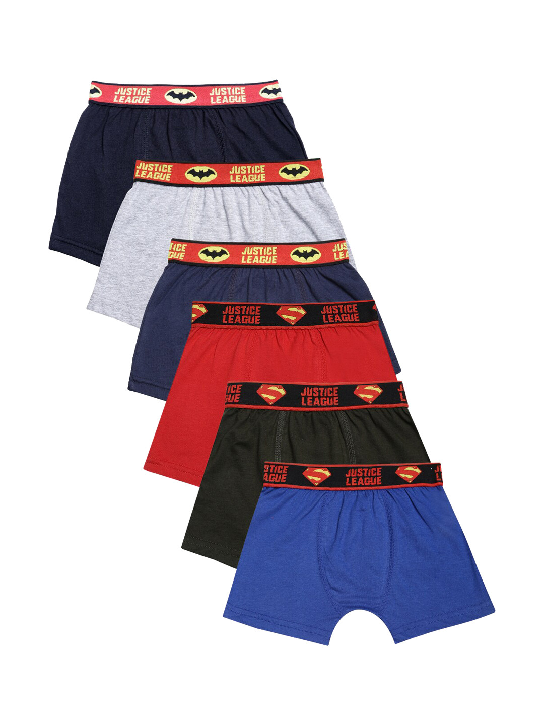 Buy Red Rose Boys Pack Of 6 Multi Coloured Solid Cotton Boxer Style ...