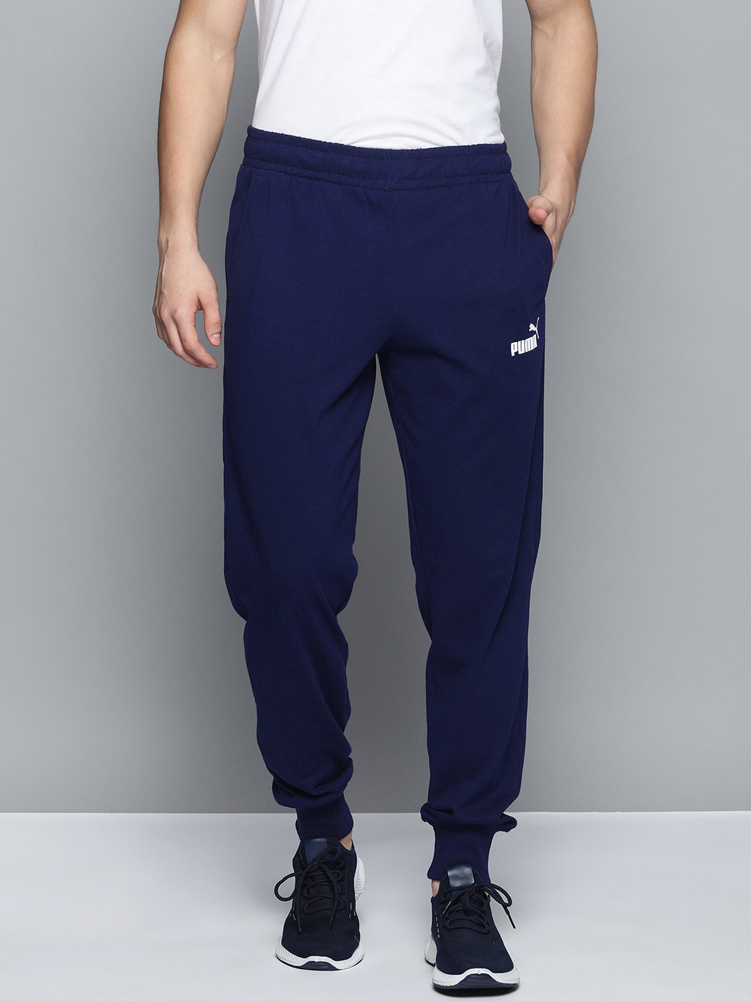 Buy Puma Men Blue Brand Logo Printed Casual Joggers Track Pants - Track ...