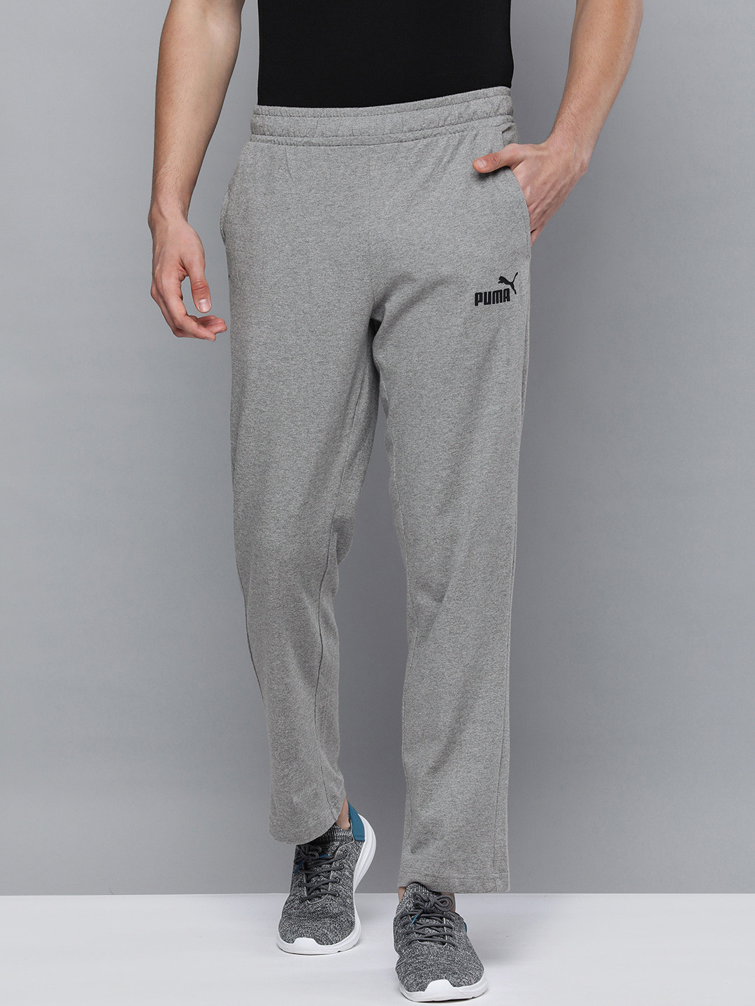 Buy Puma Men Medium Grey Solid ESS Jersey Pants - Track Pants for Men ...