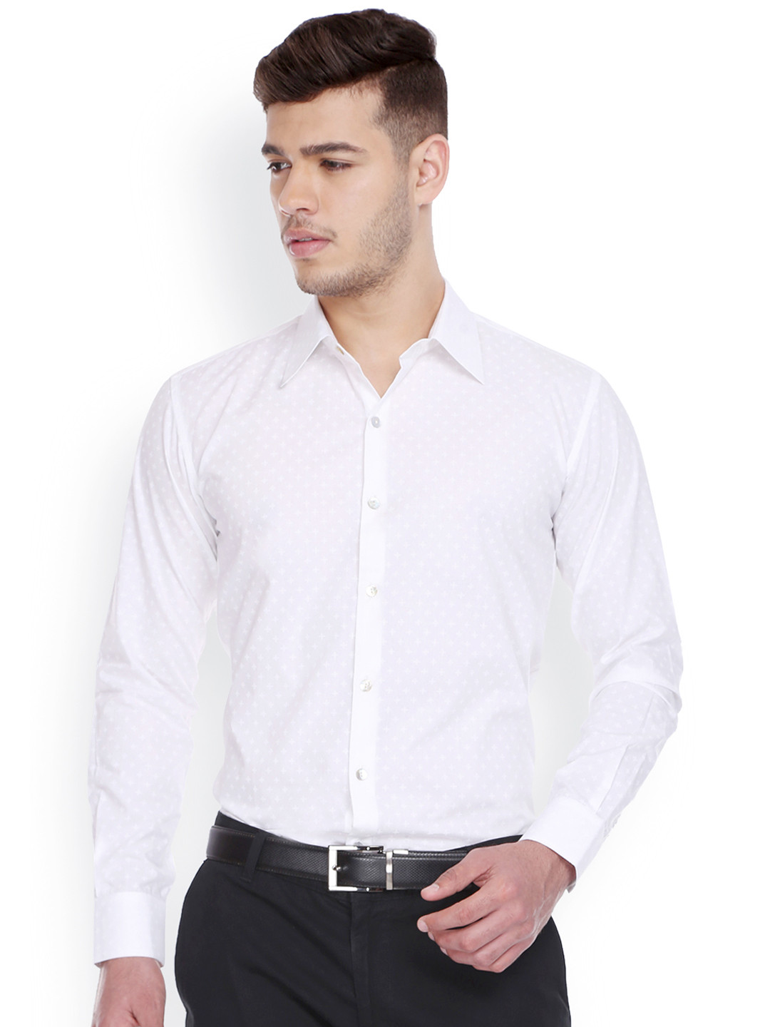 Buy Mayank Modi Men White Printed Formal Shirt - Shirts for Men 1670994 ...