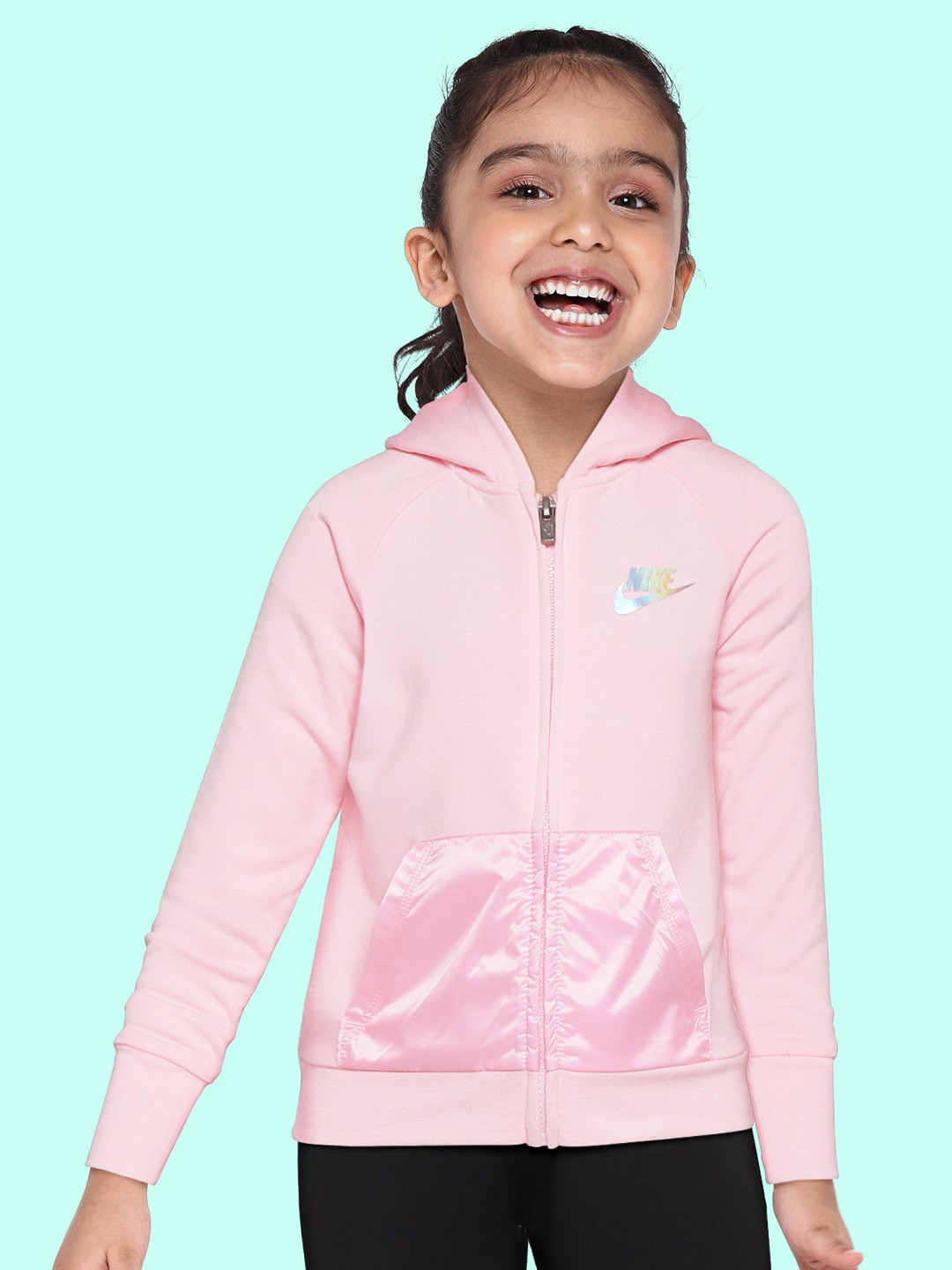 Buy Nike Girls Pink Hooded Sweatshirt - Sweatshirts for Girls 16711204 ...