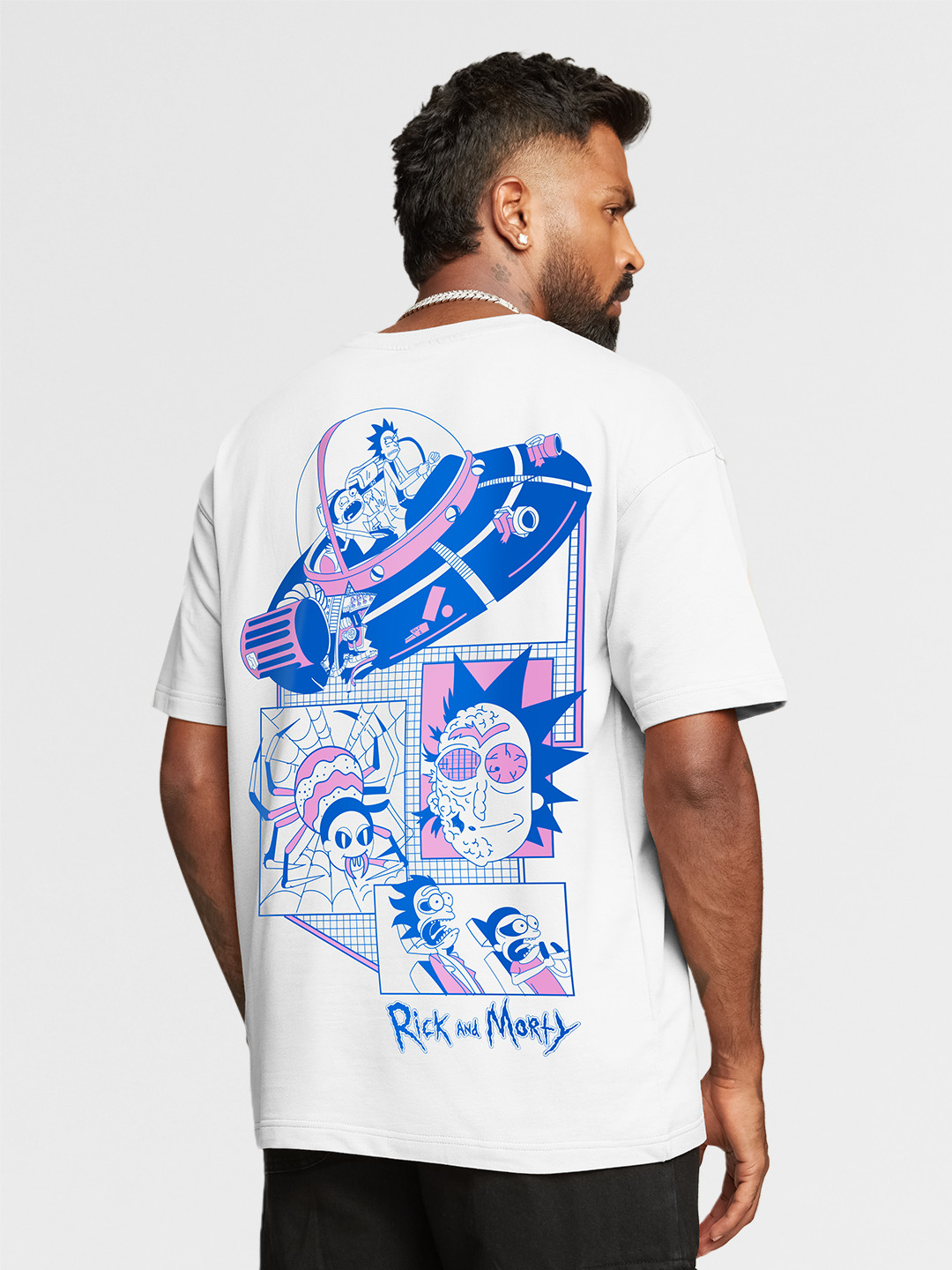 Buy The Souled Store Men White Rick & Morty Aw Geez Placement Print ...