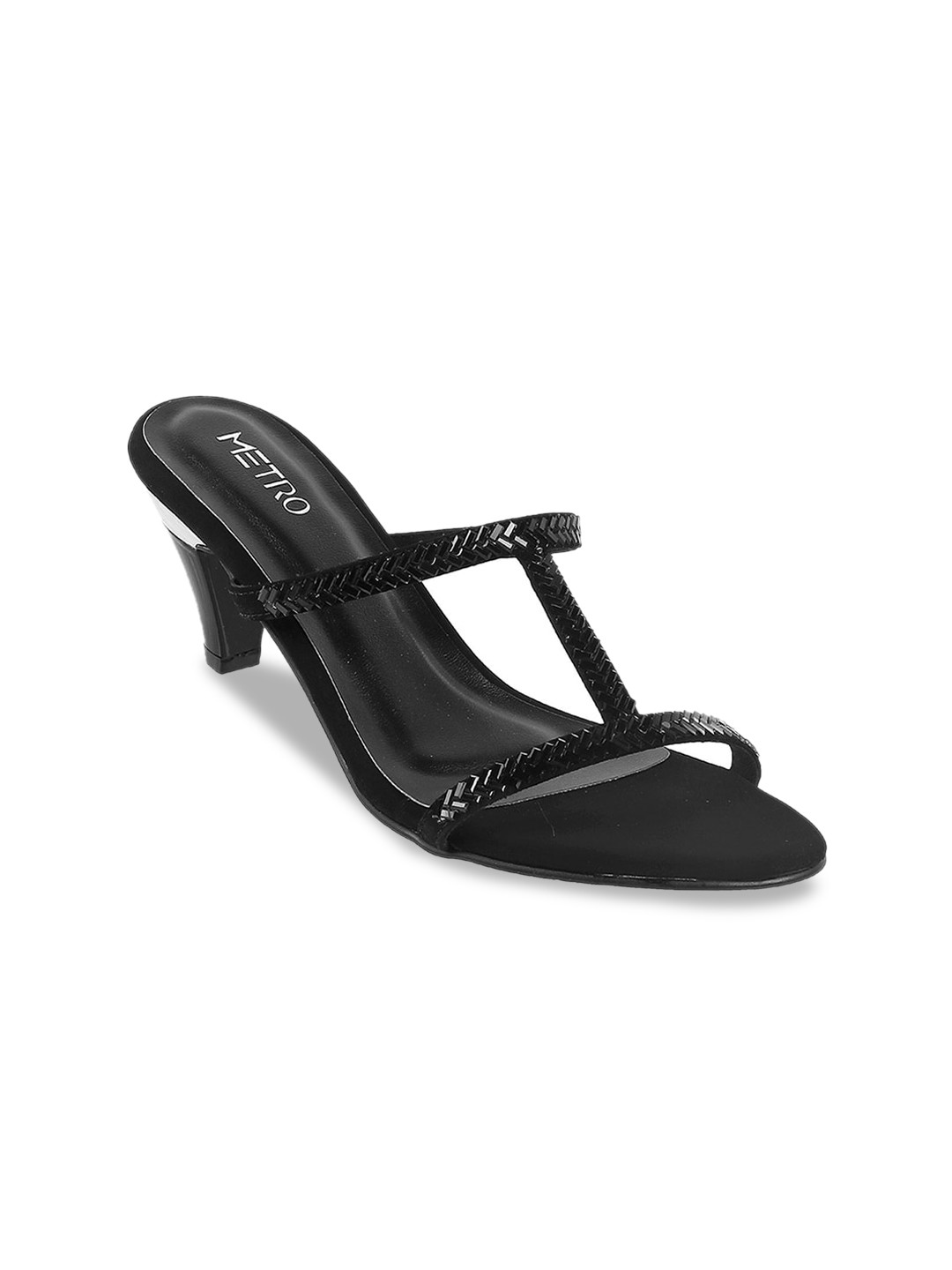 Buy Metro Women Black Embellished Heels - Heels for Women 16721500 | Myntra