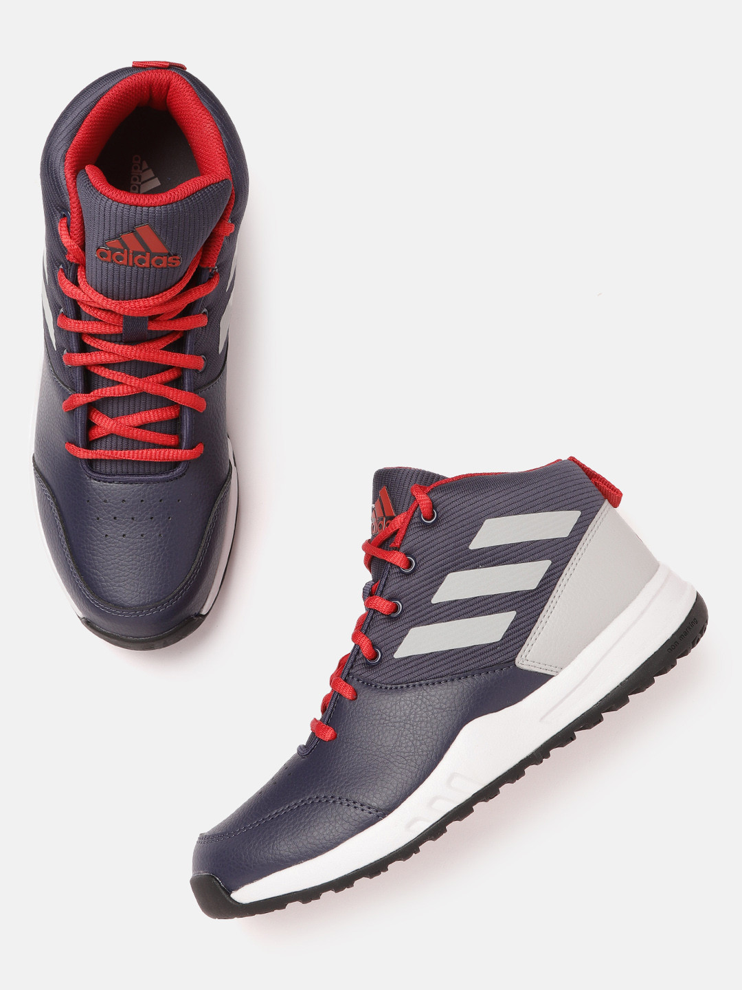 Buy ADIDAS Men Navy Blue & Gre Mesh Perforated Court Rage Running Shoes ...