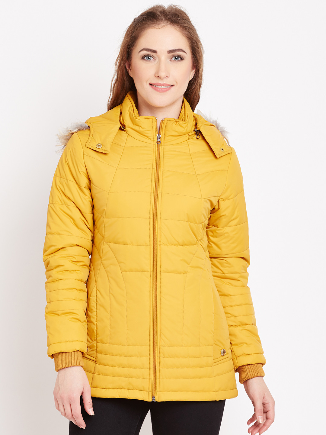 Buy Fort Collins Mustard Yellow Parka Jacket With Detachable Hood ...