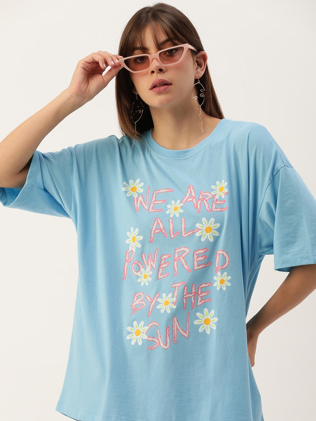 Buy Forever 21 Women Blue And Multicoloured Floral Print Casual Longline