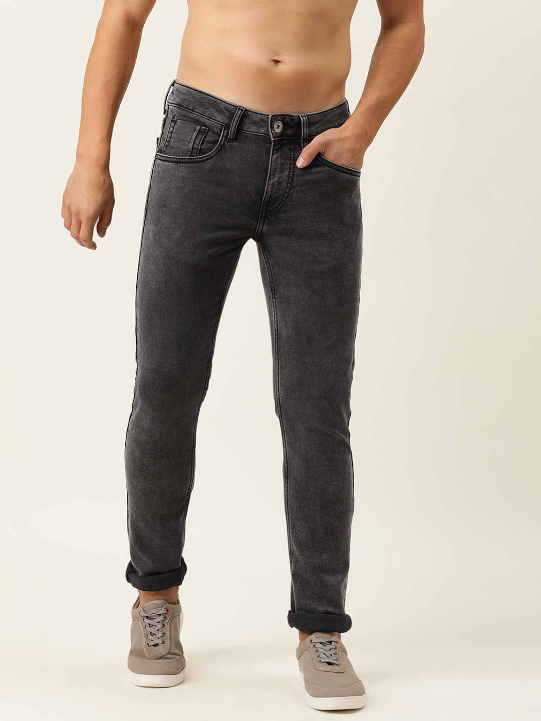 Buy Flying Machine Men Black Skinny Jackson Fit Light Fade Stretchable ...